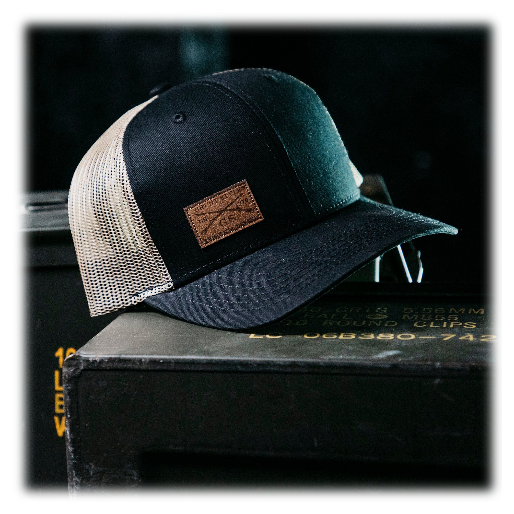 Grunt Style Logo Leather Patch Mesh-Back Cap | Cabela's